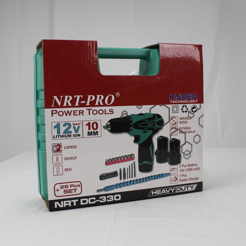 NRT-PRO 12V Cordless Lithium Drill Set DC-330 24pcs Bits & Sockets Set ...