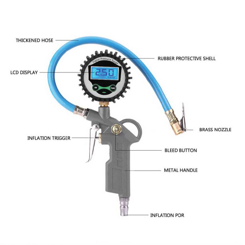 Car Tire Air Pressure Inflator Gauge With Digital Display – VR DIY
