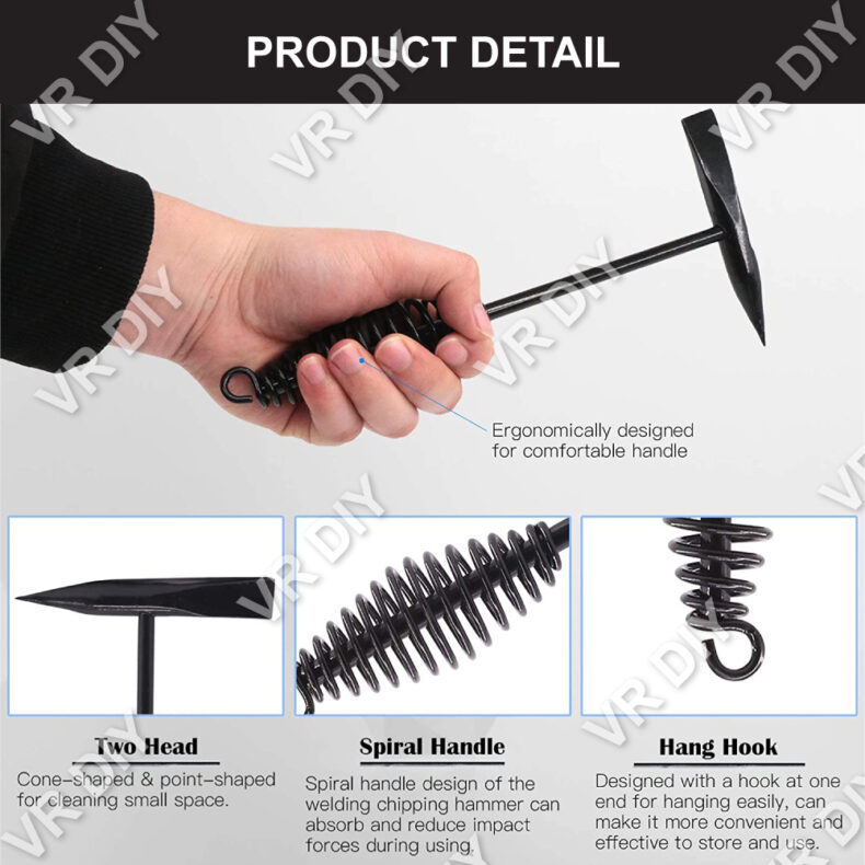 500G Slag Chipping Hammer with Spring Handle for Welding – VR DIY