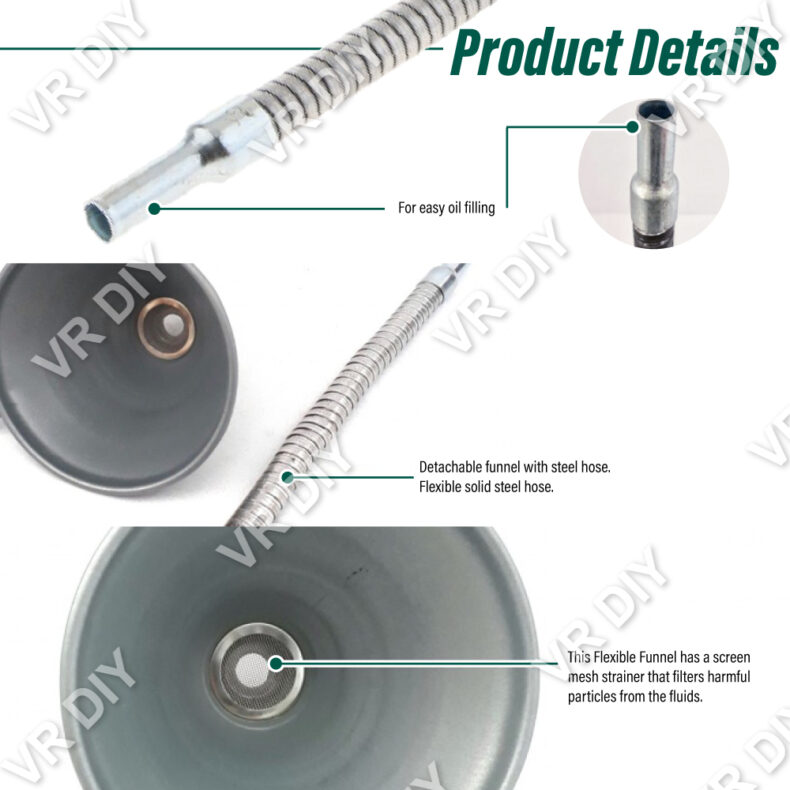 Automotive Car Oil Filter Funnel Flexible Iron Diesel Universal Funnel ...