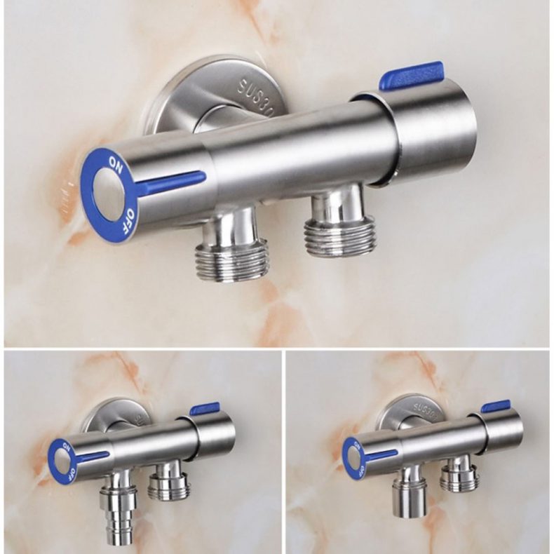 EU-2506 One In Two Out Two Ways Angle Valve Two with Double Outlet ...