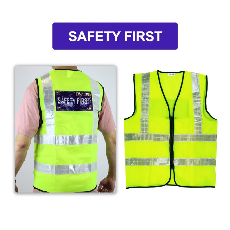 HS724# Safety Vest Reflective Strip Coat with Zip ( Safety First ...