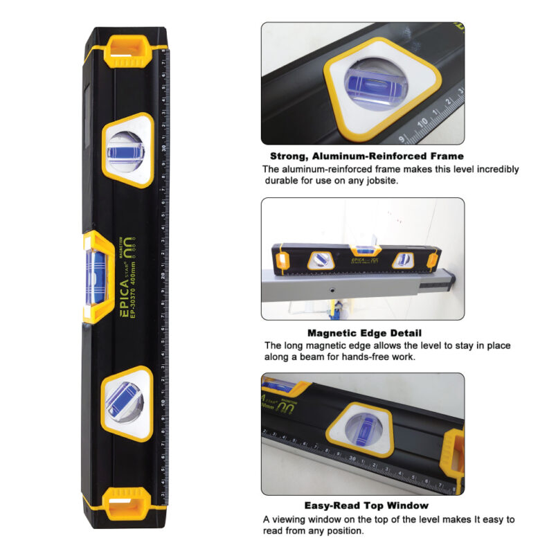 EPICA STAR Aluminum Heavy Duty Spirit Level 400mm/600mm/800mm Magnetic ...