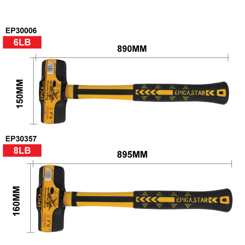 EPICA STAR Sledge Hammer 2LB/3LB/4LB/6LB/8LB/10LB/12LB Heavy Duty TPR ...