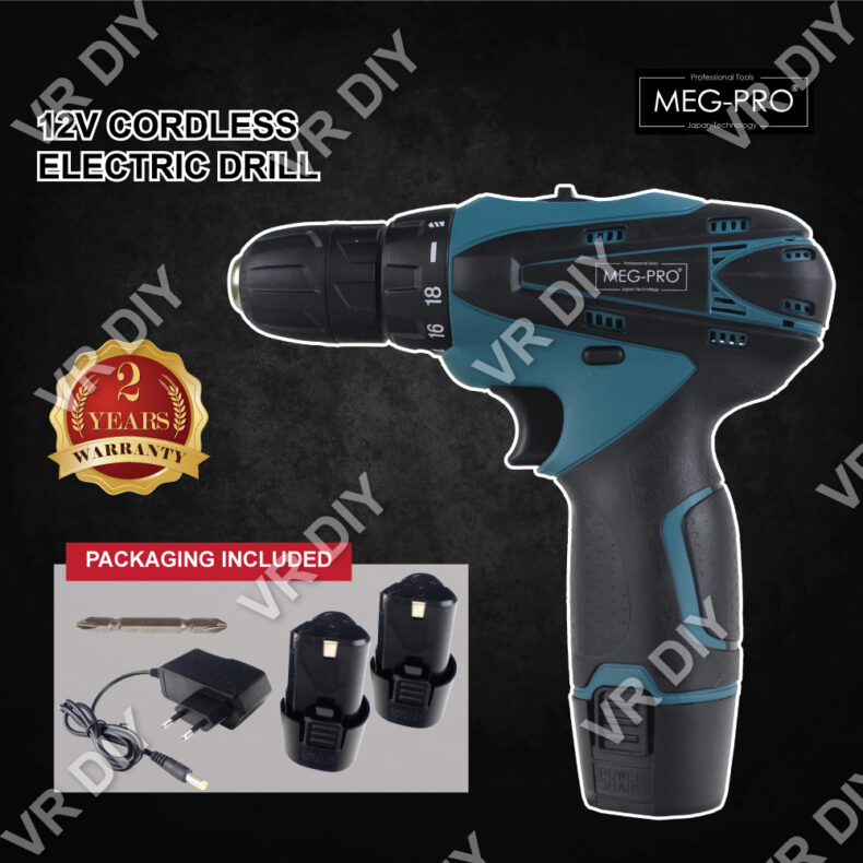 MEG-PRO 12v Cordless Electric Drill Li10S2 Portable Dual Speed Hand ...