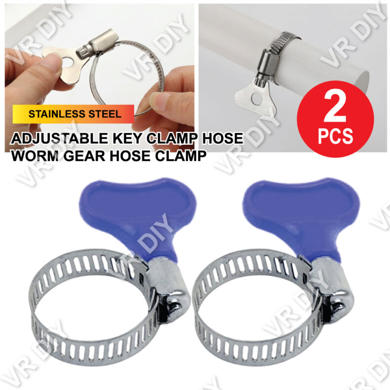 2pcs Adjustable Key Clamp Hose Tri Clamp Pipe Clip Tube Fastener ...