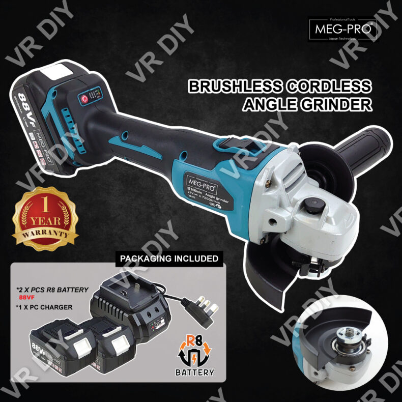 MEG-PRO Brushless Cordless Angle Grinder 4Inch Power Cutter Polishing ...