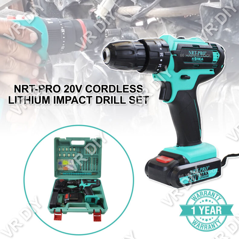 New Version NRT PRO DC-340 20V Cordless Lithium Impact Drill Set DC-340 ...