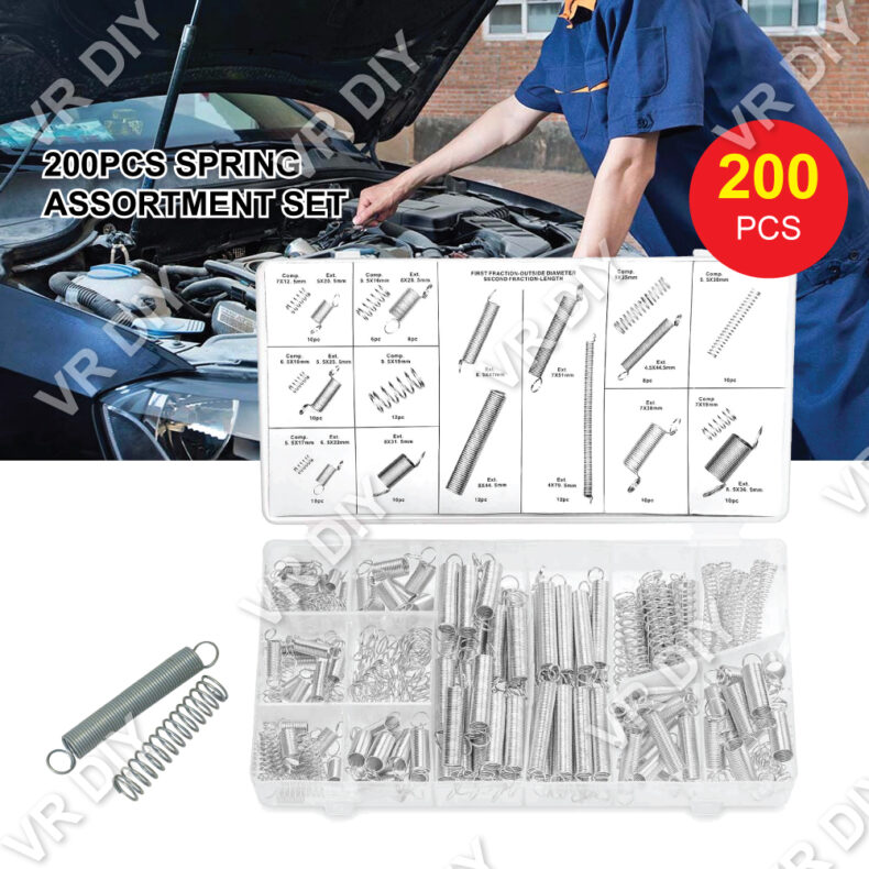 Pen Springs 200Pcs Compression & Extension Spring Assortment Set Steel ...