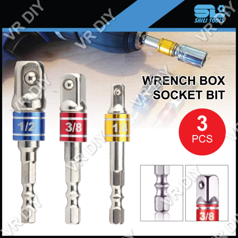 SHILI TOOLS 3pcs Wrench Box Socket Bit Square Nuts Socket 1/4″ Drive ...