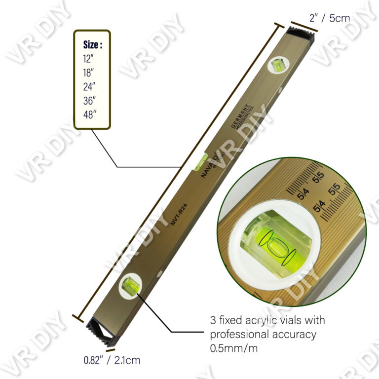 NAVATO Magnetic Aluminum Spirit Level Heavy Duty 12″ 18″ 24″ 36″ 48 ...