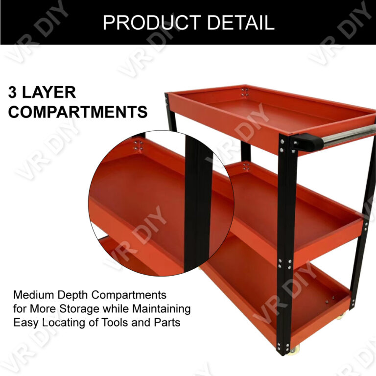 3 Layers Service Tool Cart Matte 250kg Max Load Trolley 3 Tier ...
