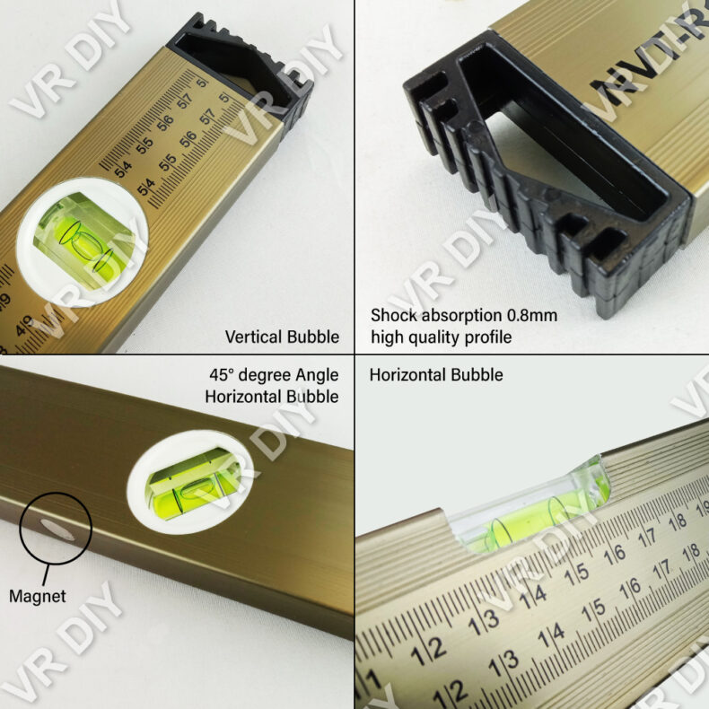NAVATO Magnetic Aluminum Spirit Level Heavy Duty 12″ 18″ 24″ 36″ 48 ...