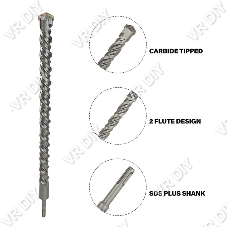 SUNMOON SDS Plus Drill Bit (12-28mm) Heavy Duty Extra Long 1000mm ...