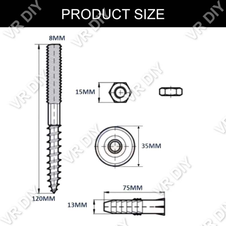 Wash Basin Wall Plug Set Wall-Mounted Basin Fixing Screw Nuts Set ...