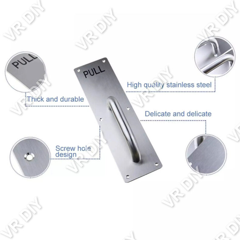 2pcs Stainless Steel Push and Pull Door Handles Set Ready Stock ...