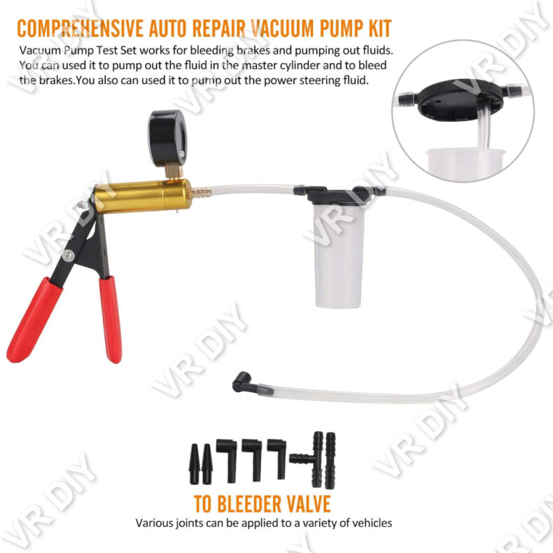 Automotive Brake Fluid Bleeder Oil Change Hand Held Vacuum Pistol Pump ...