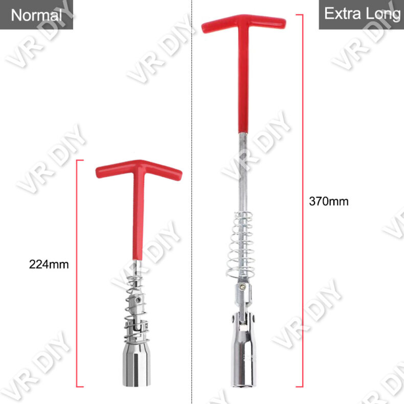 16mm/21mm Spark Plug Socket Wrench T-Handle With Spring Long Universal ...