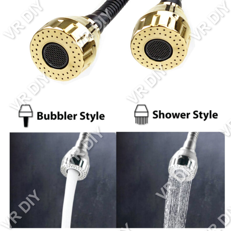 Sofia Double Way Sink Water Tap Wall/Pillar Flexible Neck Black Gold ...
