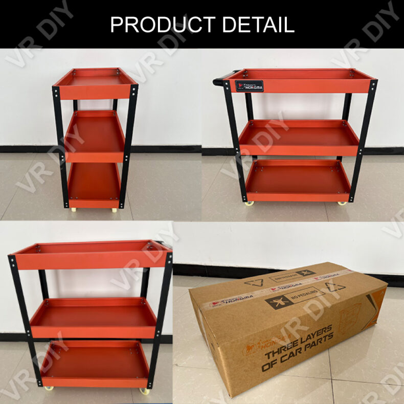 3 Layers Service Tool Cart Matte 250kg Max Load Trolley 3 Tier ...