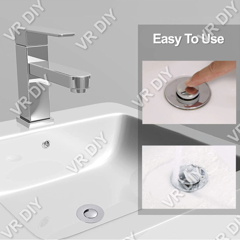 Basin Pop-up Drain Plug 120mm/80mm Brass Push Up Button Pop Up Waste ...