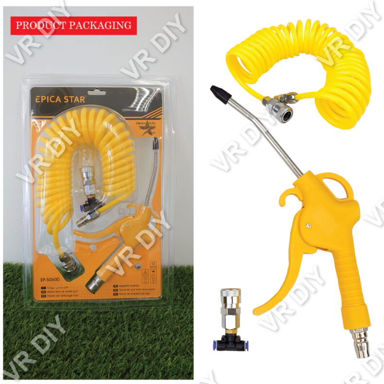 Epica Star EP-50600 Air Duster Spray Gun With Spring Coil Hose Dust ...