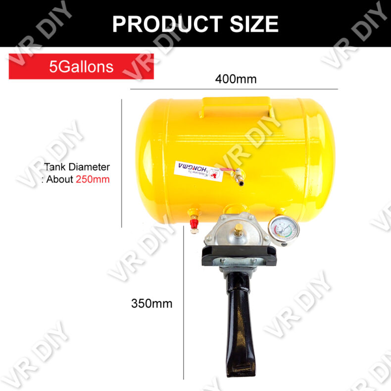 Yellow Tyre Air Bead Booster Tank 5 Gallons / 10 Gallons Cart Tubeless ...