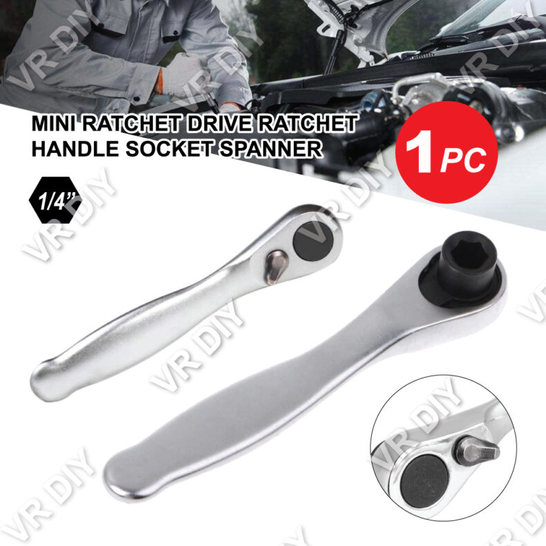 Mini Ratchet 1/4″ Drive Handle Release Socket Spanner Repair Tool ...