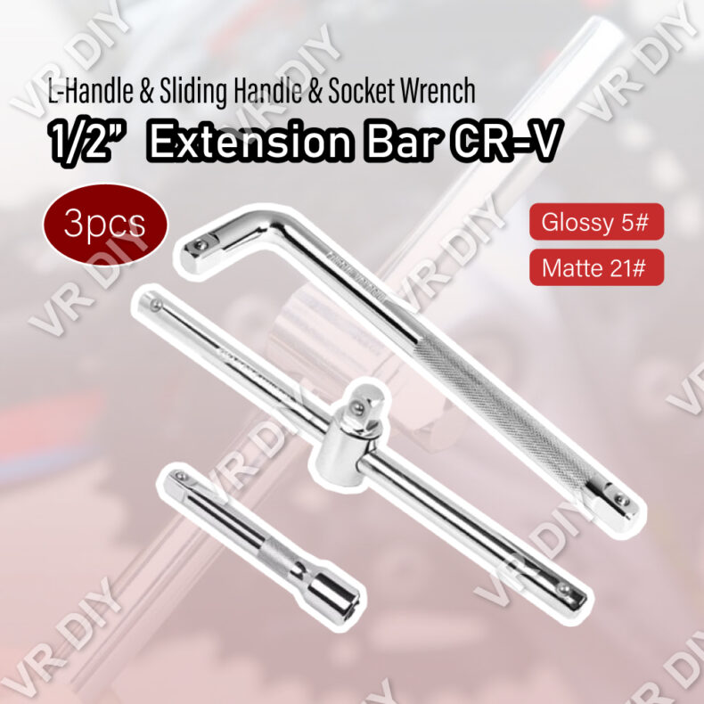 Automotive 3pcs 1/2″ L-Handle & Sliding Handle & Socket Wrench ...