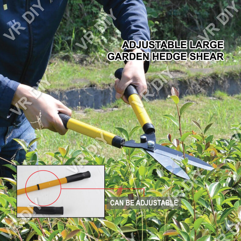 Adjustable Large Garden Hedge Shear Anti-Slip Handle Retractable Grass ...