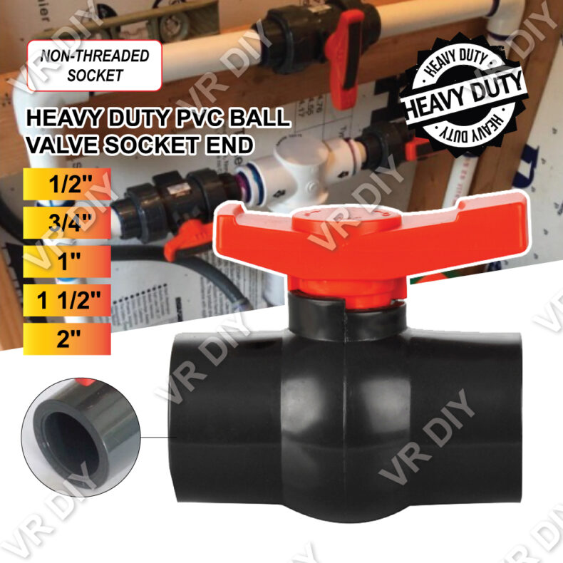 Sowali PVC Ball Valve Heavy Duty With ABS Handle Socket End or Threaded ...