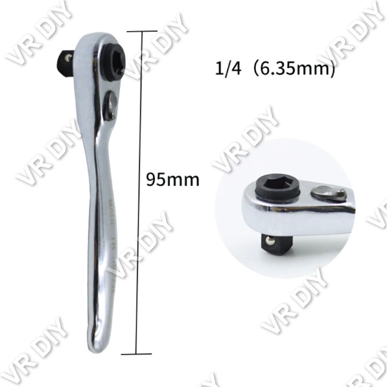 Mini Ratchet 1/4″ Drive Handle Release Socket Spanner Repair Tool ...