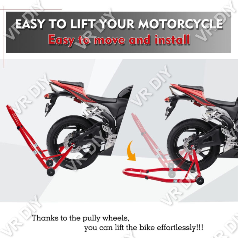 (1Set) Universal Motorcycle Front Rear 2 in 1 Paddock Stand Heavy Duty ...