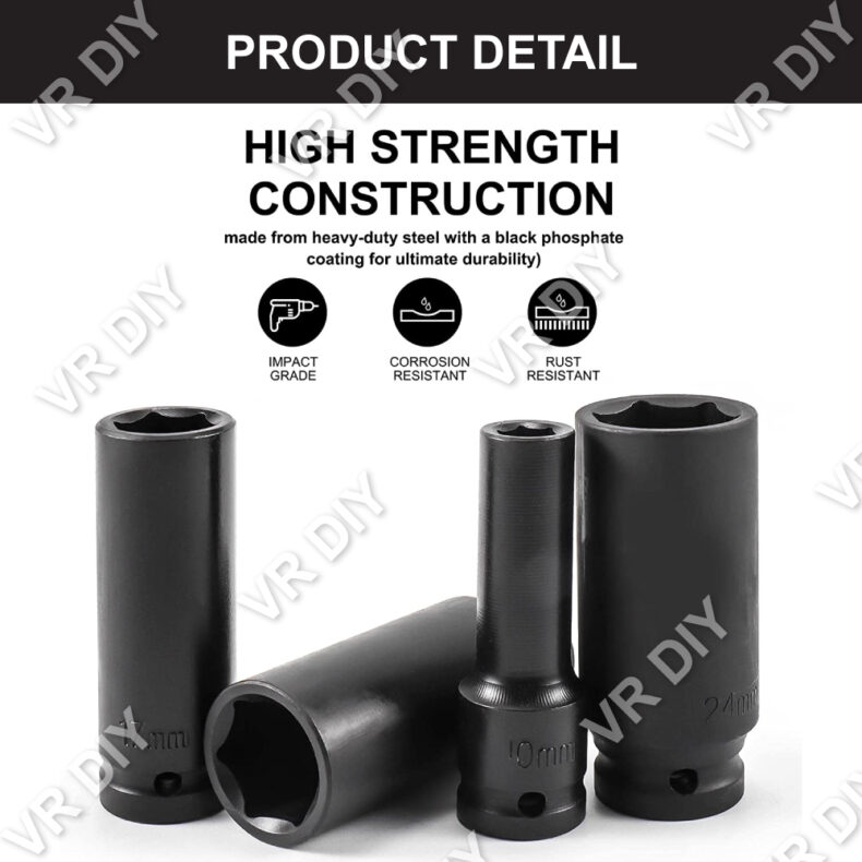 Automotive 13pcs 10-32mm 1/2″ Inch Driver Deep Impact Socket Set CR-V ...