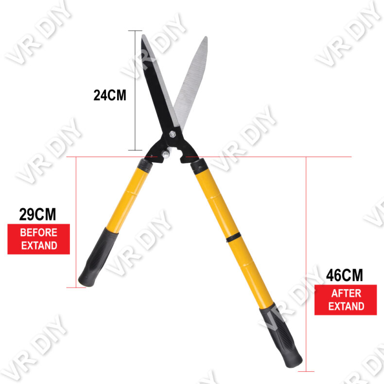 Adjustable Large Garden Hedge Shear Anti-Slip Handle Retractable Grass ...