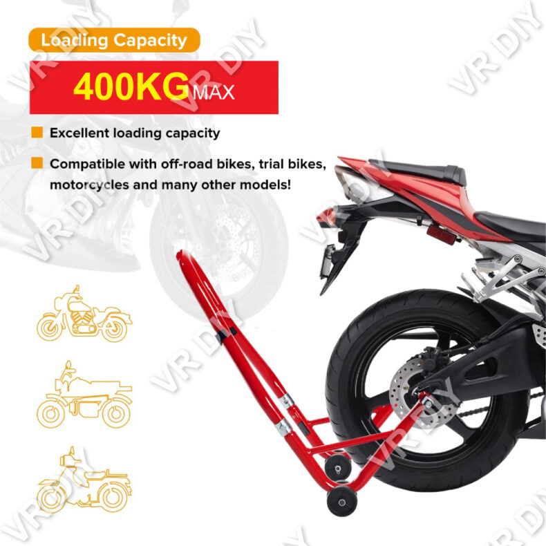 (1Set) Universal Motorcycle Front Rear 2 in 1 Paddock Stand Heavy Duty ...