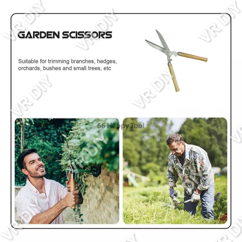 58cm Garden Hedge Shear Wood Handle Garden Scissor Trimming Branches ...