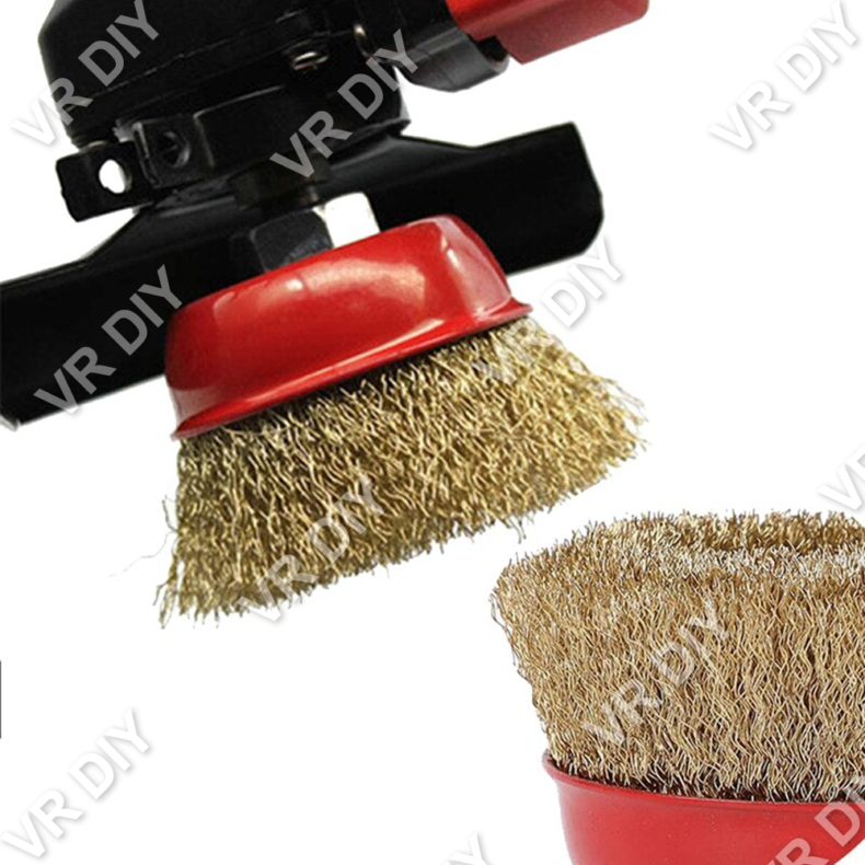 75mm / 100mm Wire Cup Brush M10 x 1.5 Twisted 3″ 4″ Brass Wire Rust ...
