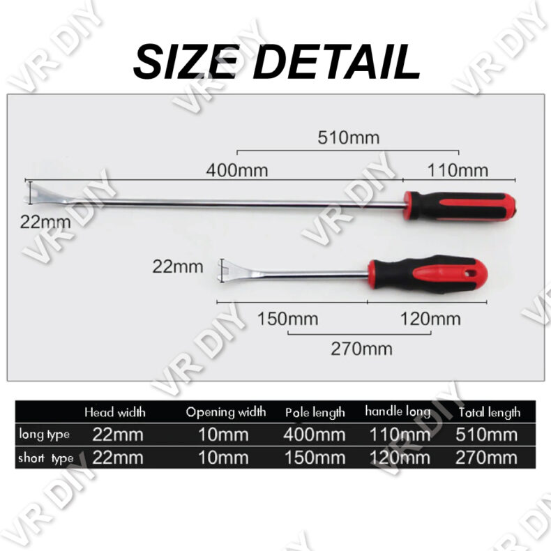 Buckle Trim Screwdriver Removal Pliers 270mm/510mm Pry Long Auto Trim ...