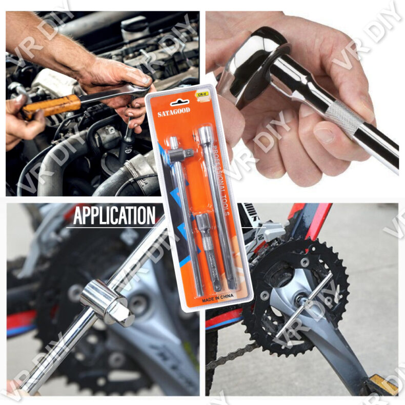 Automotive 3pcs 1/2″ Sliding Handle & 2 Socket Wrench Extension Bar ...