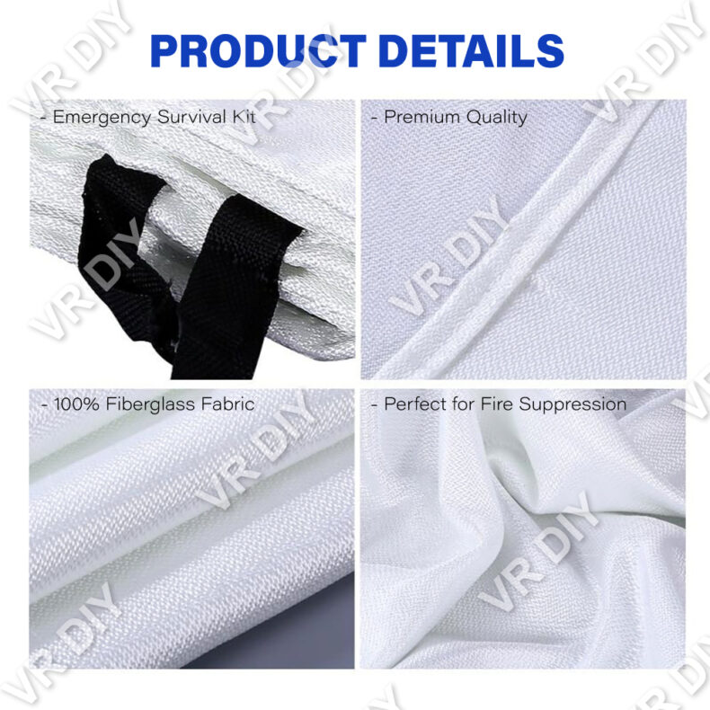 Fire Blanket Fiberglass Flame Retardant Emergency Survival White ...
