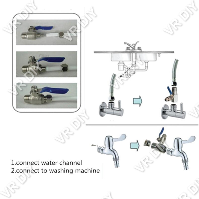 Water Purifier Reverse Osmosis Tee Inlet Ball Valve Set 1/4″ 1/2″ 6mm ...