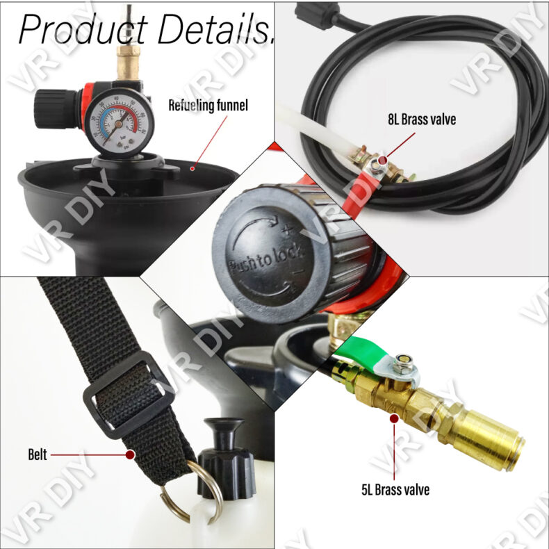 5L / 8L Pneumatic Gearbox Transmission Oil Changer Pump Lubricator Oil ...