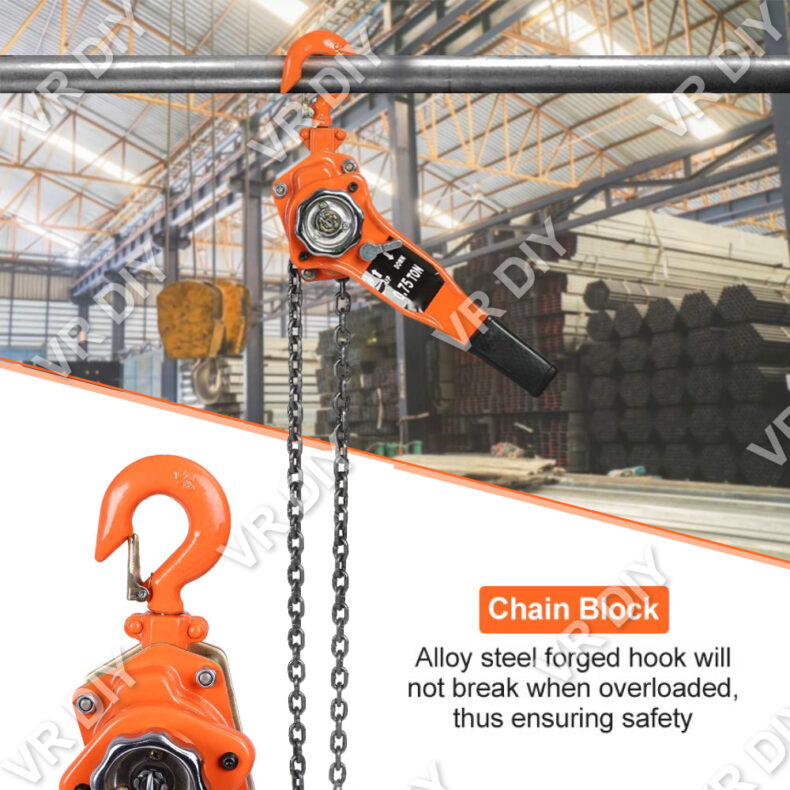 0.75 / 1.5Ton Lever Block Chain Hoist 1.5m/3meter Hand Operated Lift ...