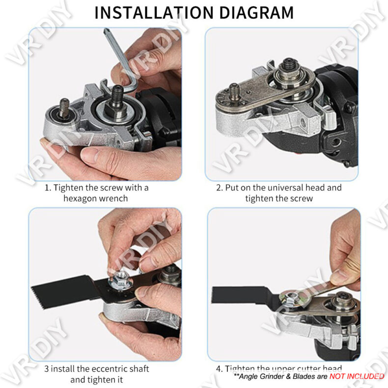 Angle Grinder Conversion Adapter Kit Tool Oscillating Multitool Hole ...
