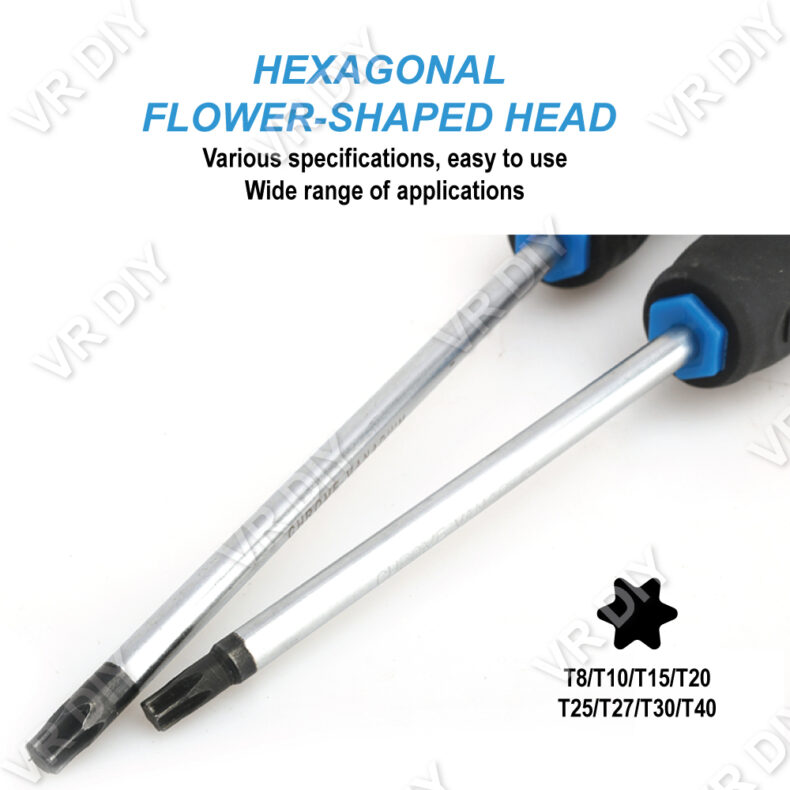 8pcs Star-Shaped Hex T-Bits Plum Screwdriver Set Middle Hole Torx ...