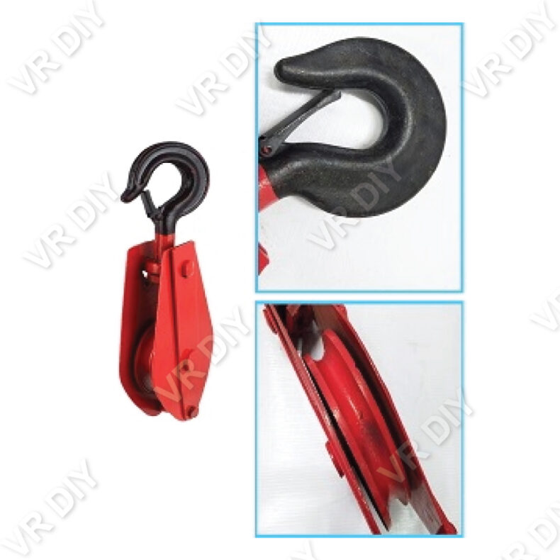 Swivel 3T/5T Single Rope Pulley Lifting Hook With Latch Block Hanger ...
