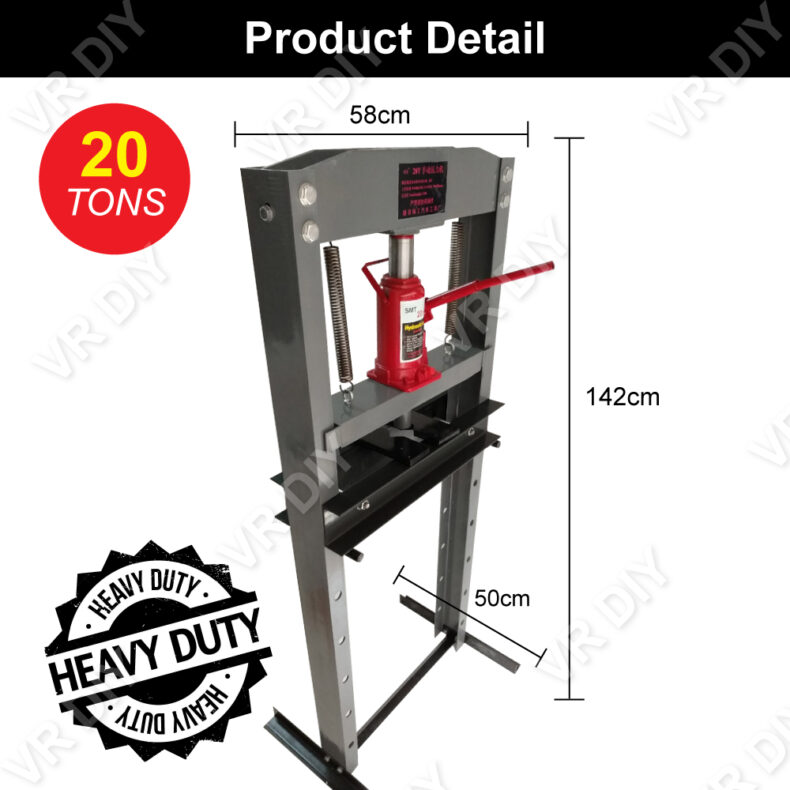 [EXTRA THICK STEEL] 20T Heavy Duty Shop Press 30-950mm Floor Manual ...