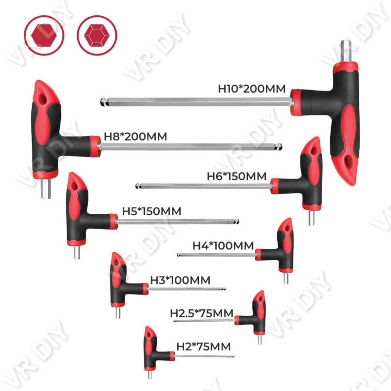 16pcs T-Handle Ball Point Hex & Star Driver Set Rubber Handle ...