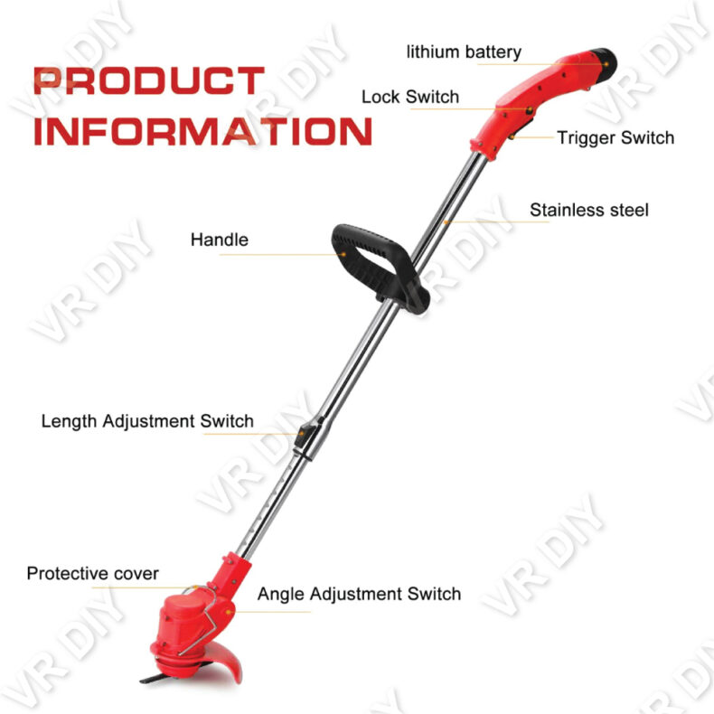 Portable Heavy Duty 12V Electric Lawn Mower Grass Cutter Garden ...